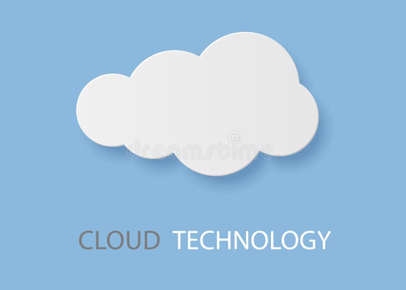 Cloud Technology. White Paper Cut Cloudy Air Shape. Origami Cumulus ...