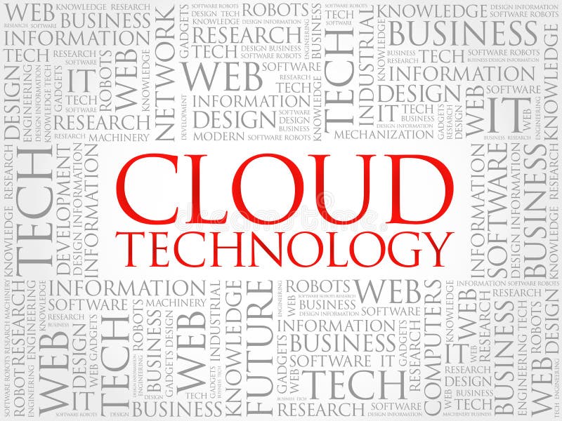 Cloud Technology Word Cloud Stock Illustration - Illustration of smart ...
