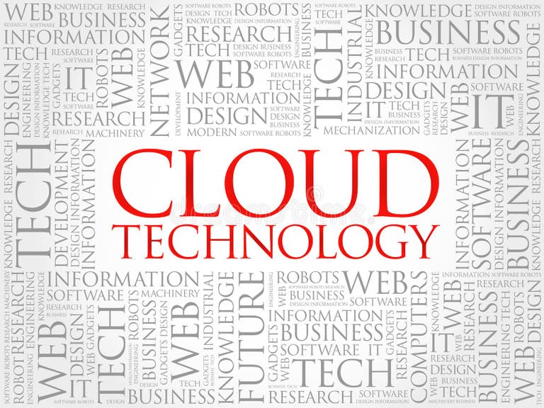 Cloud Technology Word Cloud Stock Illustration - Illustration of smart ...