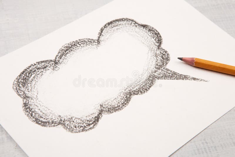 Cloud for a Text Drawn with Pencil Stock Illustration - Illustration of ...