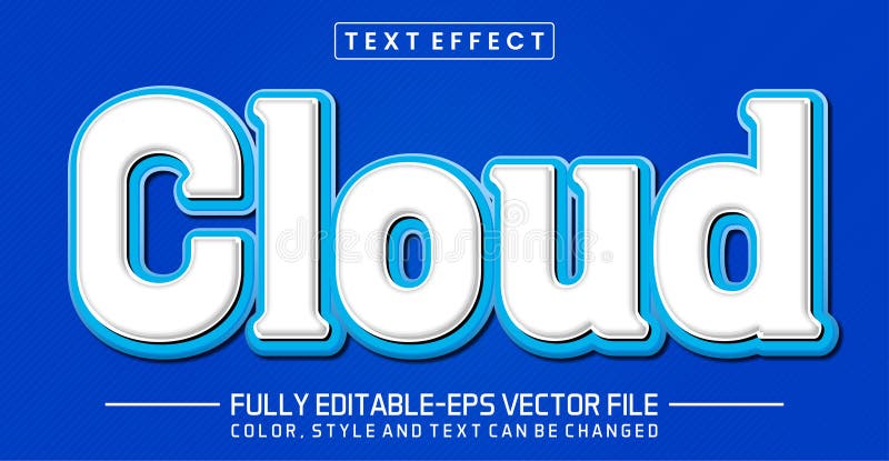 Cloud Text Editable Style Effect Stock Vector - Illustration of font, effect: 324177113