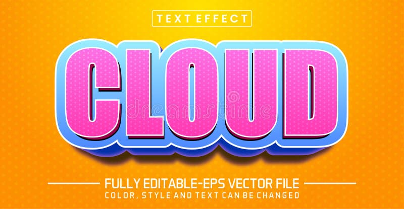 Cloud Text Editable Style Effect Stock Vector - Illustration of poster, graphic: 324175490