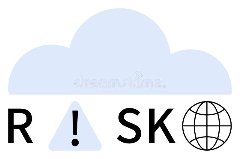 Cloud with Text RISK Using Exclamation Mark and Globe Symbols ...