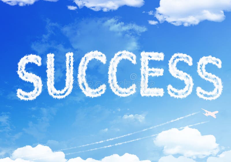 Cloud Text : Success on the Sky Stock Photo - Image of message ...
