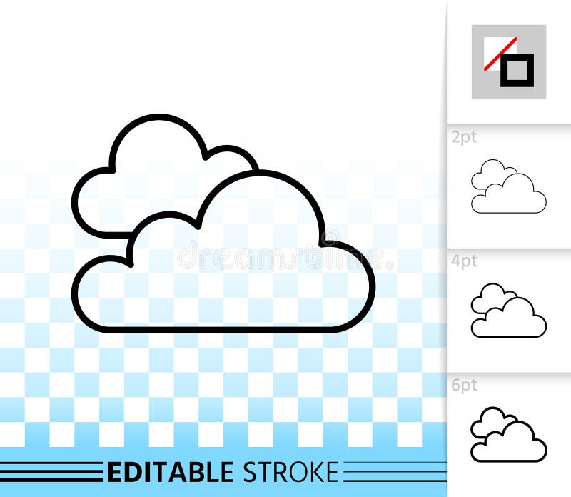 Cloud Simple Black Line Vector Icon Stock Vector - Illustration of ...