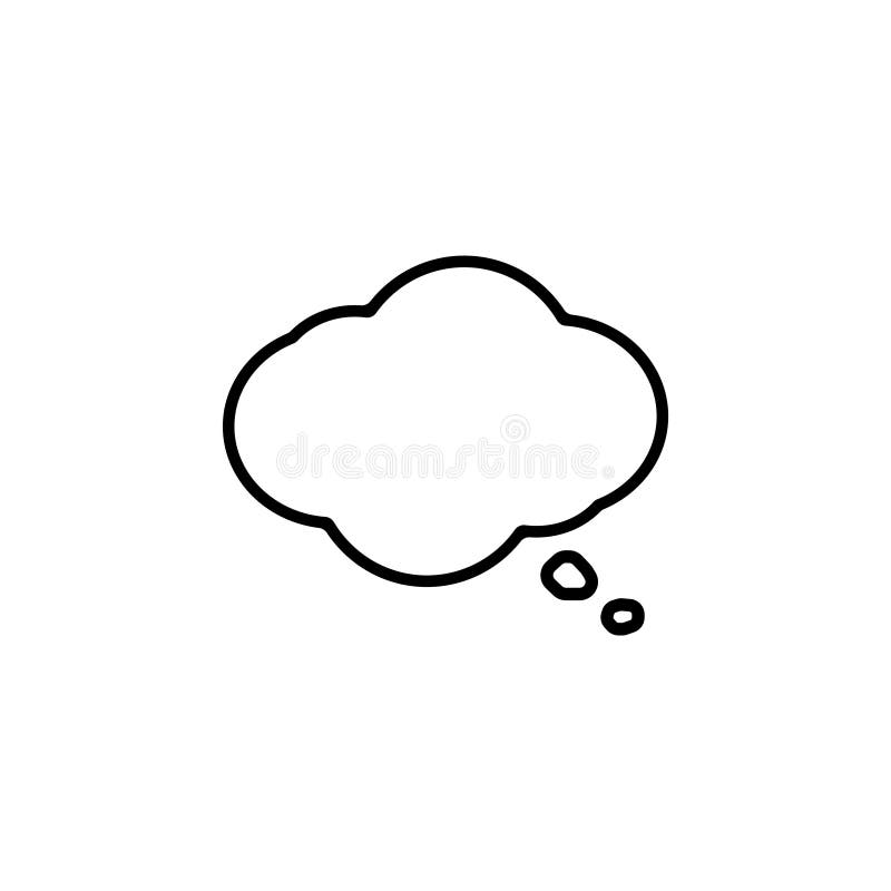 Cloud thinking icon symbol stock illustration. Illustration of comic ...