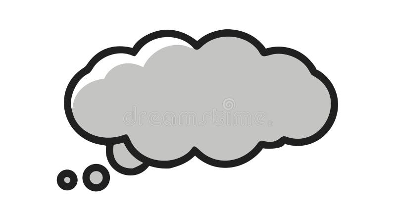 Cloud Thought Bubble Icon. Ideation Mental Process, Vector Design ...