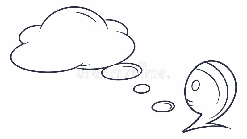 Cloud with Thought Bubbles, Dreams and Imagination, Vector Design ...