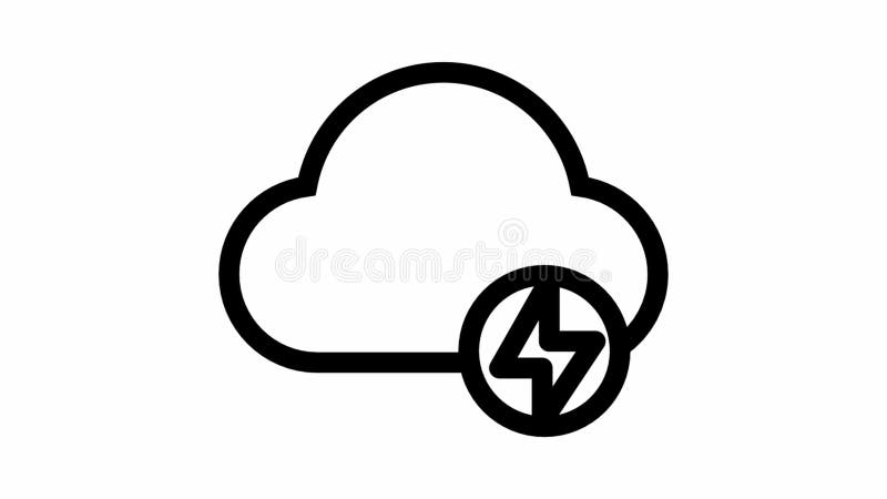 Cloud with Thunder- Clean and Modern Weather Icon Motion Design Stock ...