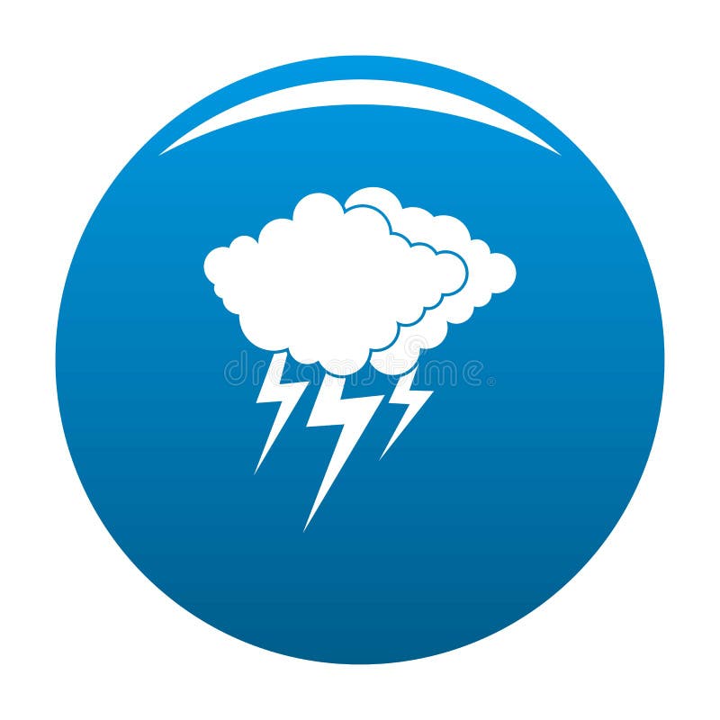 Cloud Thunder Flash Icon Blue Vector Stock Vector - Illustration of ...