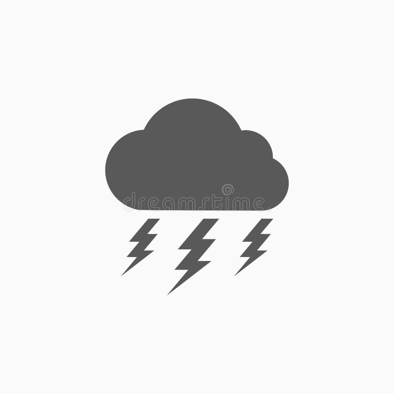 Cloud and Thunder Icon, Weather, Sky, Season Stock Vector ...
