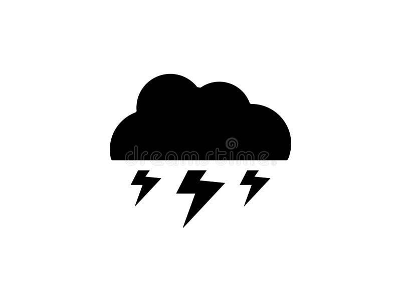 Cloud Thunder Weather Icon stock illustration. Illustration of forecast ...