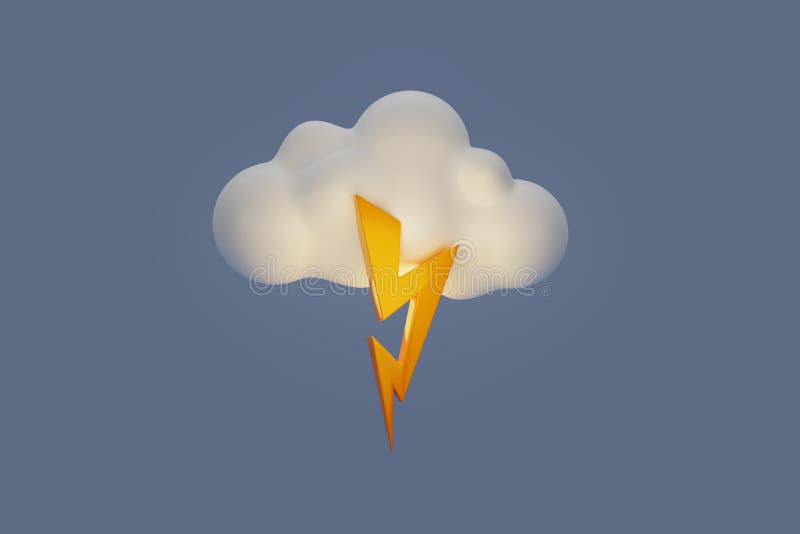 A Cloud and Thunderbolt with Lightning. Thunder Cloud Weather Icon ...