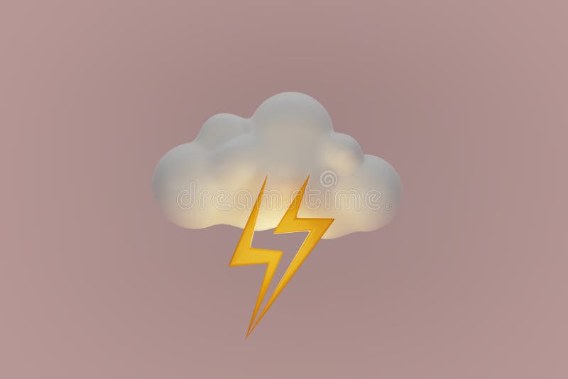 A Cloud and Thunderbolt with Lightning. Thunder Cloud Weather Icon ...