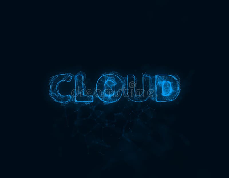 Cloud Title with Plexus Effect. Connected Lines with Dots Stock ...