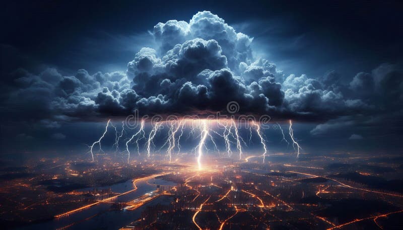 Cloud To Ground Lightning a Lightning Channel Connecting a Clou Stock ...