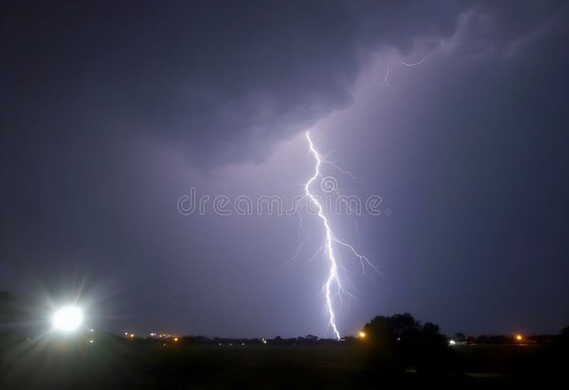 Cloud-to-Ground Lightning Strike â€ a Powerful Bolt Descending from a ...