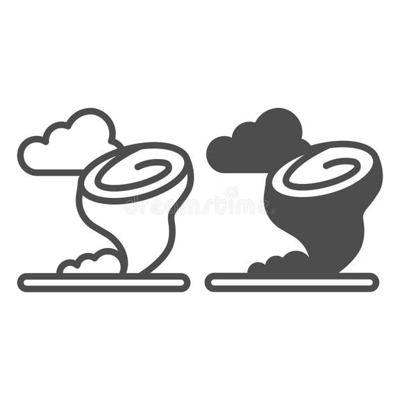 Cloud and Tornado Line and Solid Icon, Climate Change Concept. Vector Graphics Stock Vector ...