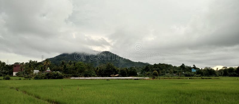 Cloud touch the mountain stock image. Image of green - 241123847