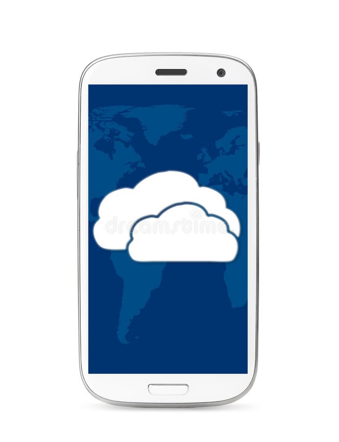 Cloud touch screen phone stock illustration. Illustration of electronic ...