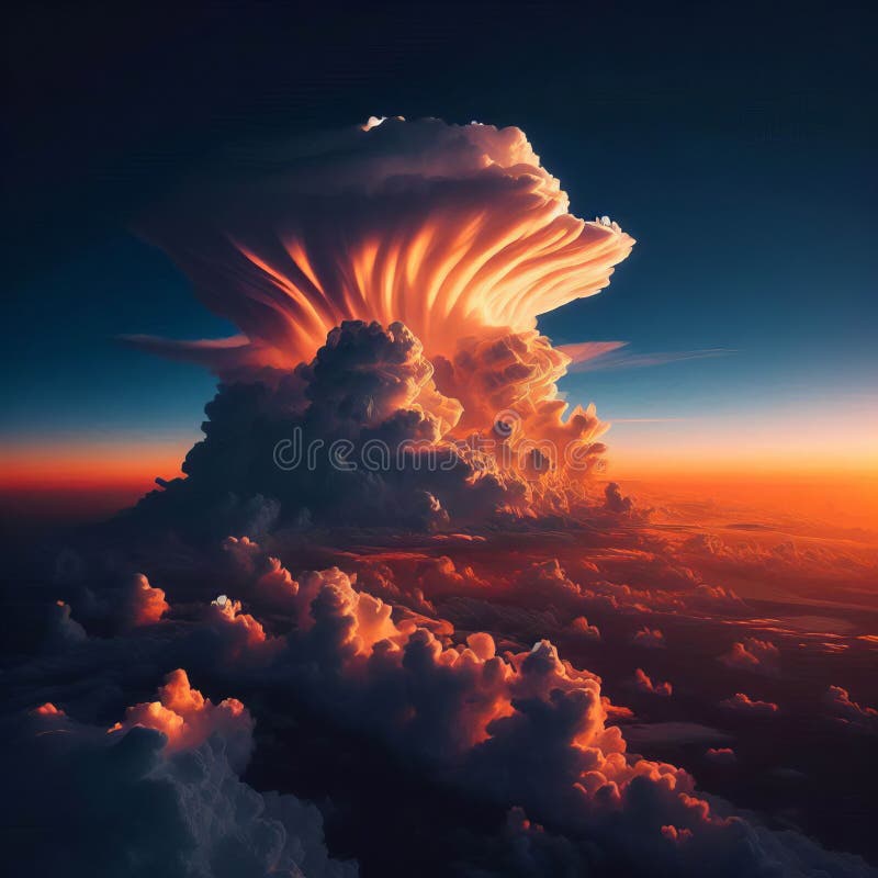 Cloud with Towering Growth and Anvil Shape a Cloud that Exhibits Stock ...