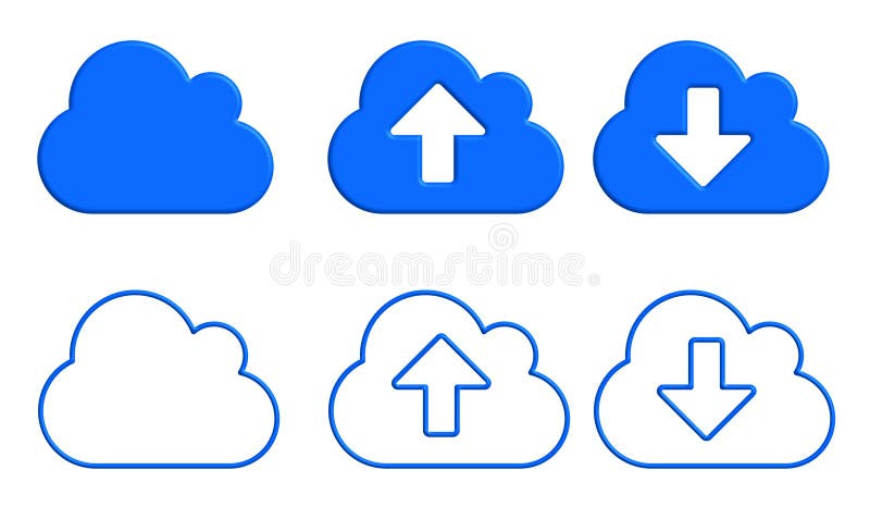 Cloud Transfer Icon Set for App, Ui and Website. Stock Illustration ...