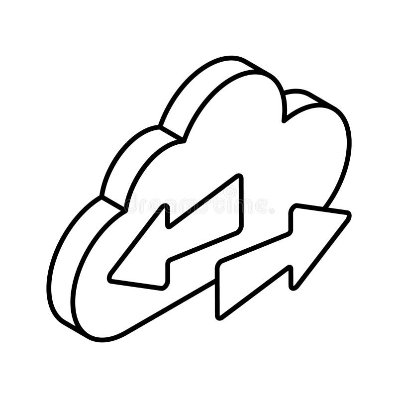 Cloud Transfer Isometric Vector Design Isolated on White Background Stock Vector - Illustration ...