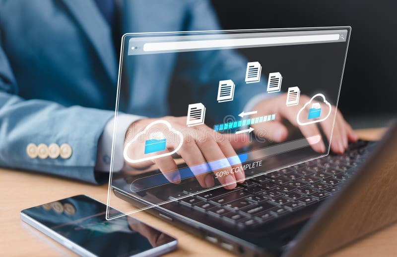 Cloud Transmission Data Download Management Stock Image - Image of exchange, information: 333837885