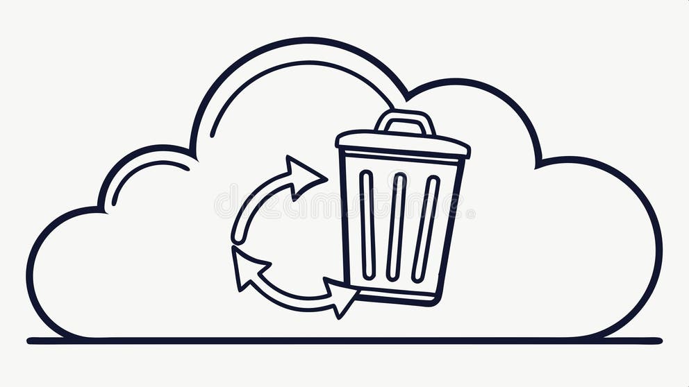 Cloud Trash Icon, Delete Symbol, Cloud Storage, Recycle Bin, Delete ...