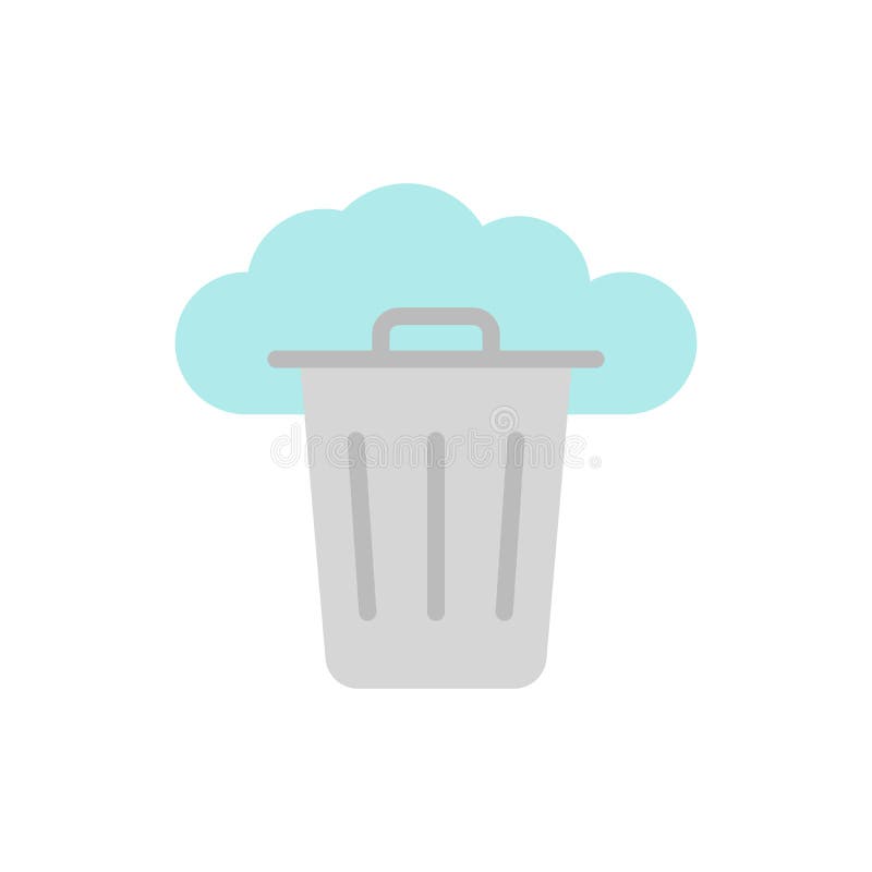 Cloud Trash Isolated Vector Icon that Can Easily Modify or Edit. Stock ...
