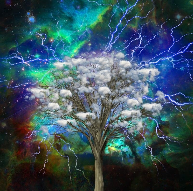 Cloud Tree stock illustration. Illustration of celestial - 157412935