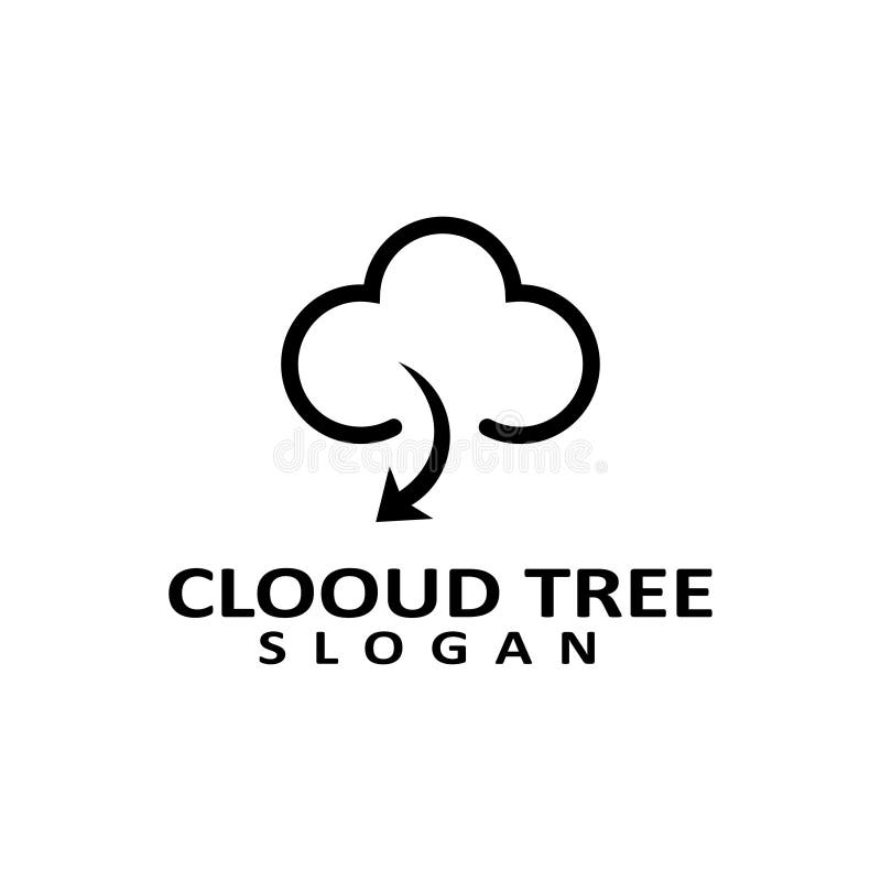 Cloud Tree Logo Template Design Vector Icon Illustration Stock Vector ...