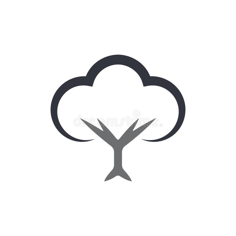 Cloud Tree Logo Template Icon Stock Vector - Illustration of future ...