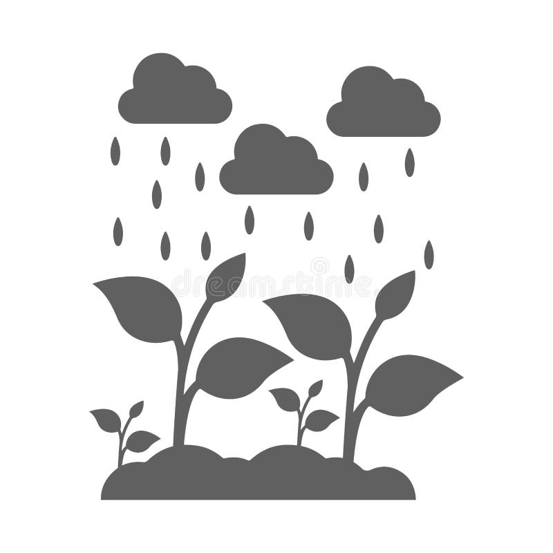 The tree in the rain stock vector. Illustration of drops - 68543352