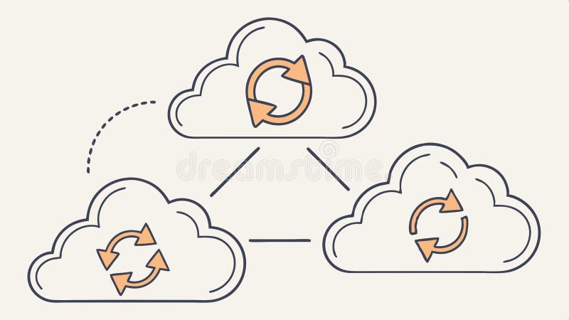 Cloud with Triangle Recycle Symbol, Cloud Data Loop and Refresh Vector Design Generative AI ...