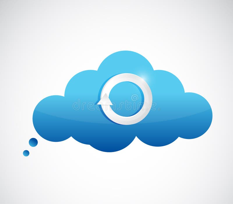 Cloud and Turning Cycle Illustration Stock Illustration - Illustration ...