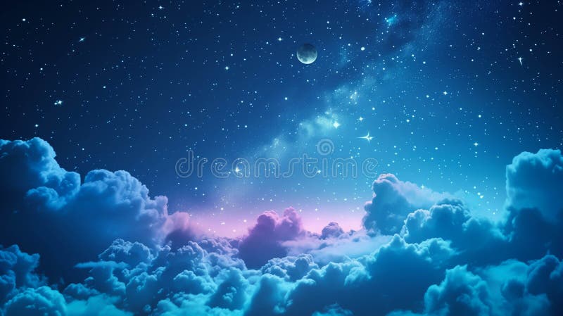 Cloud Under Star Night Dreamer Sky Background Stock Illustration ...