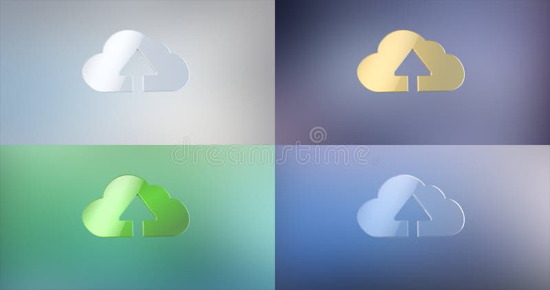 Cloud Up 3d Icon stock illustration. Illustration of media - 77145076