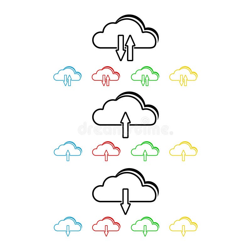 Cloud with Up and Down Arrow Stock Vector - Illustration of business ...