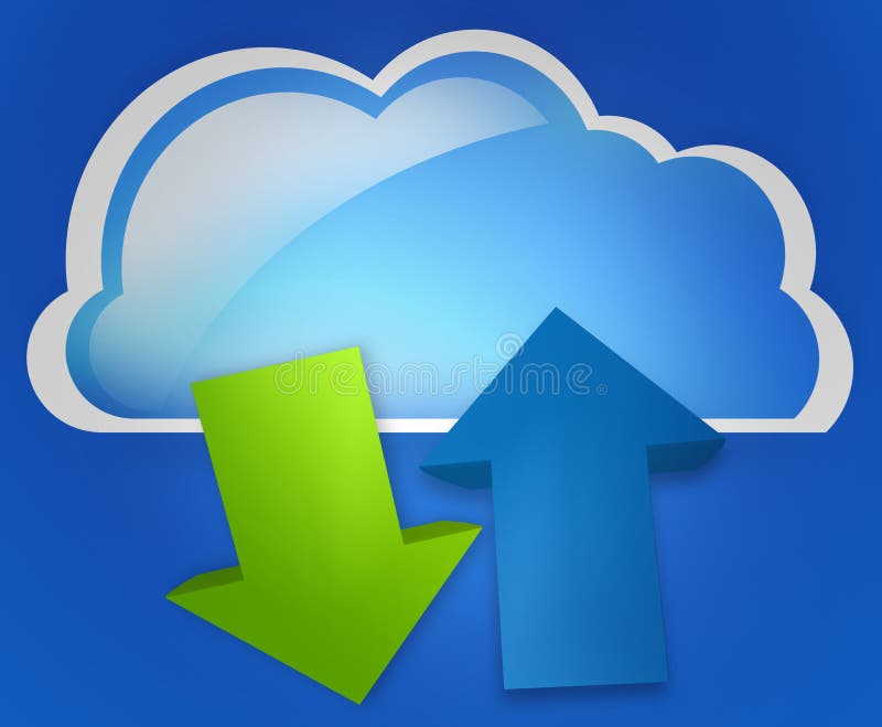Cloud up and download stock illustration. Illustration of solution ...
