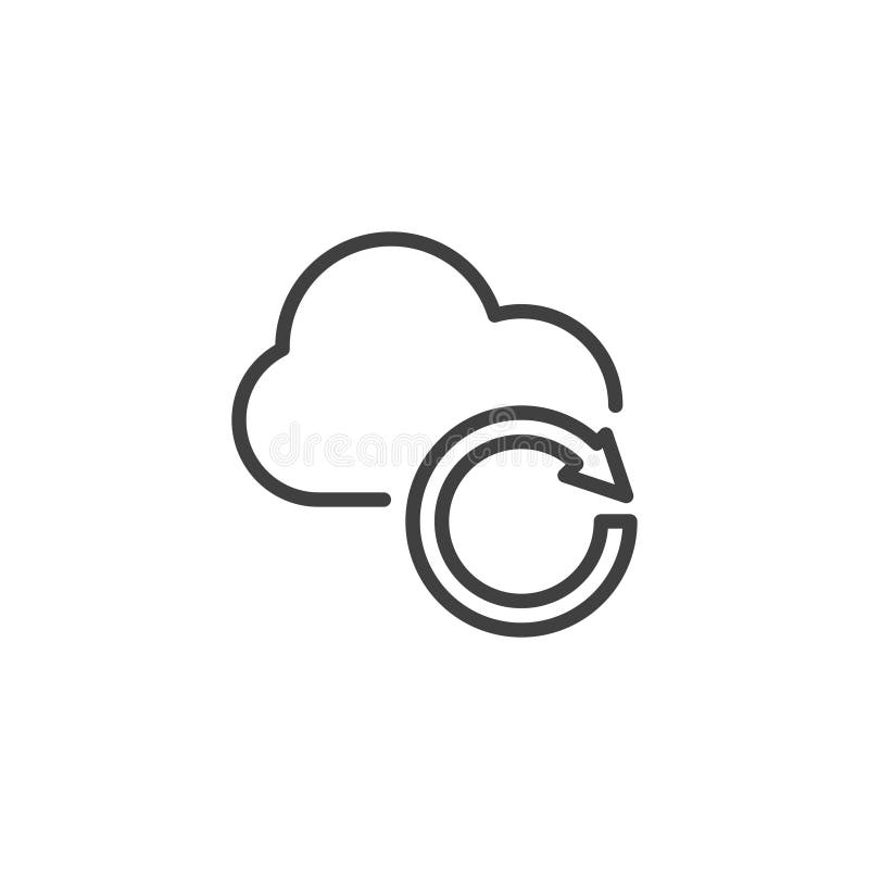 Cloud update line icon stock vector. Illustration of rotate - 278378436