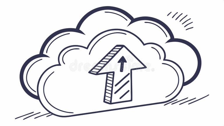Cloud with Upload Arrow, Data Transfer Icon Vector Design Generative AI ...
