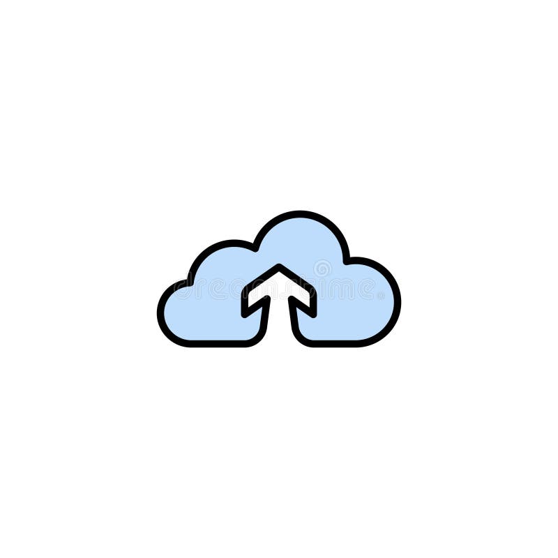 Cloud Upload Colored Vector Icon on White Background Stock Vector - Illustration of business ...