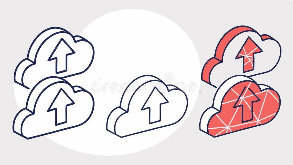 Cloud Upload and Download, Data Transfer and Cloud Service Vector ...