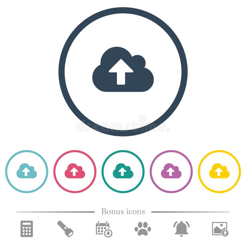 Cloud Upload Outline Simple Icons Stock Vector - Illustration of ...