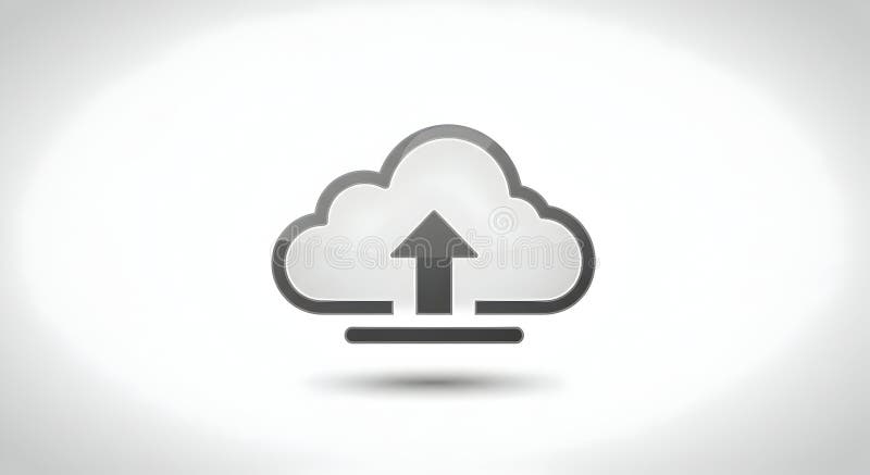 Cloud Upload Icon with Arrow Symbol on White Background Stock Illustration - Illustration of ...