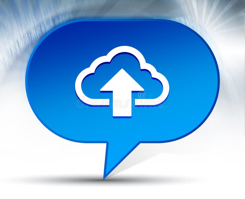 Cloud Upload Icon Blue Bubble Background Stock Illustration ...