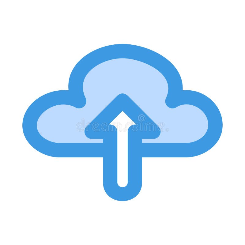 Cloud Upload Icon in Blue Style for Any Projects Stock Vector ...
