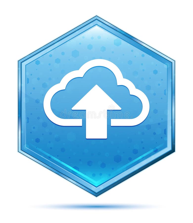 Cloud Upload Icon Crystal Blue Hexagon Button Stock Illustration ...