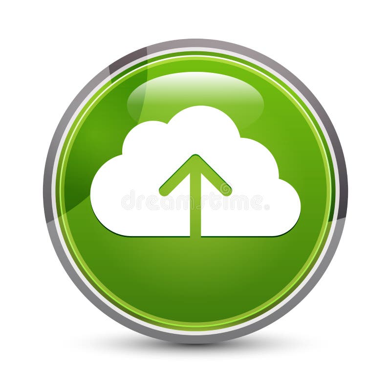 Cloud Upload Icon Elegant Green Round Button Vector Illustration Stock ...